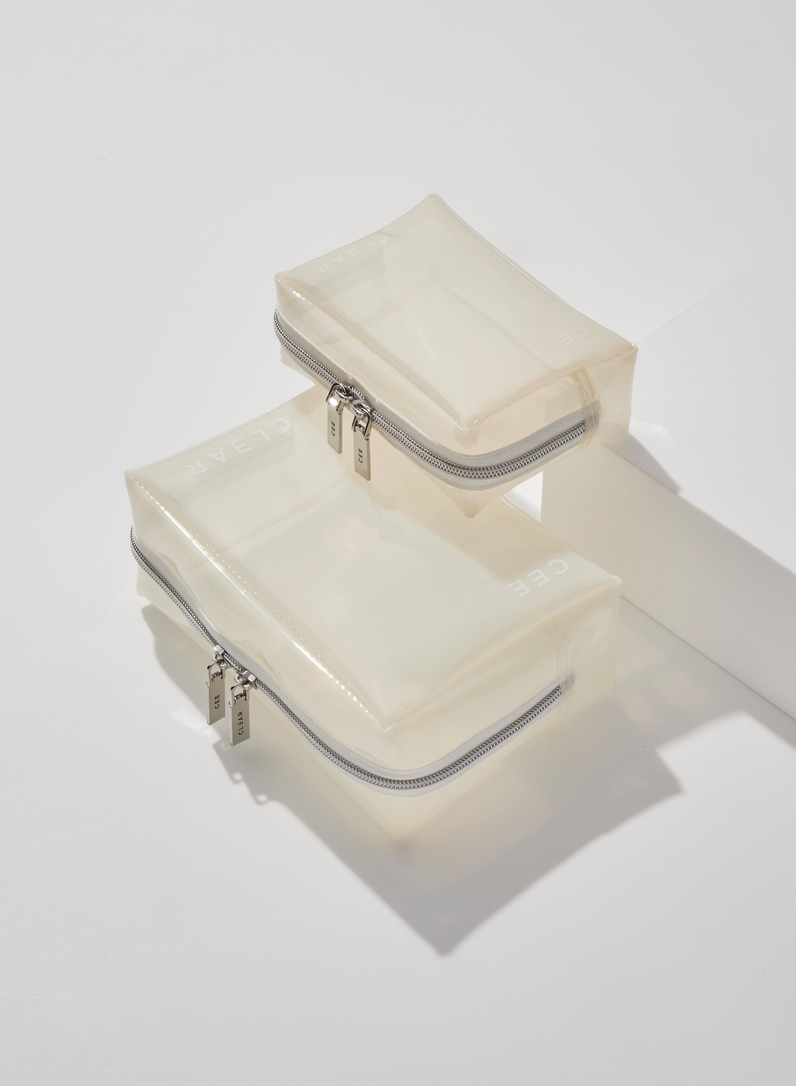 MILKY SMALL + MINI COSMETIC CASE SET – CEE CLEAR US